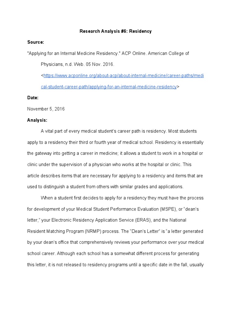 Ra 6 | PDF | Residency (Medicine) | Medical School