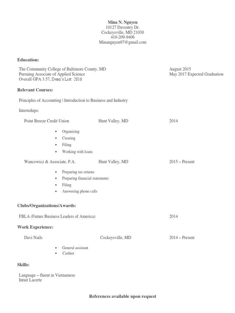 Mina Resume Final | PDF