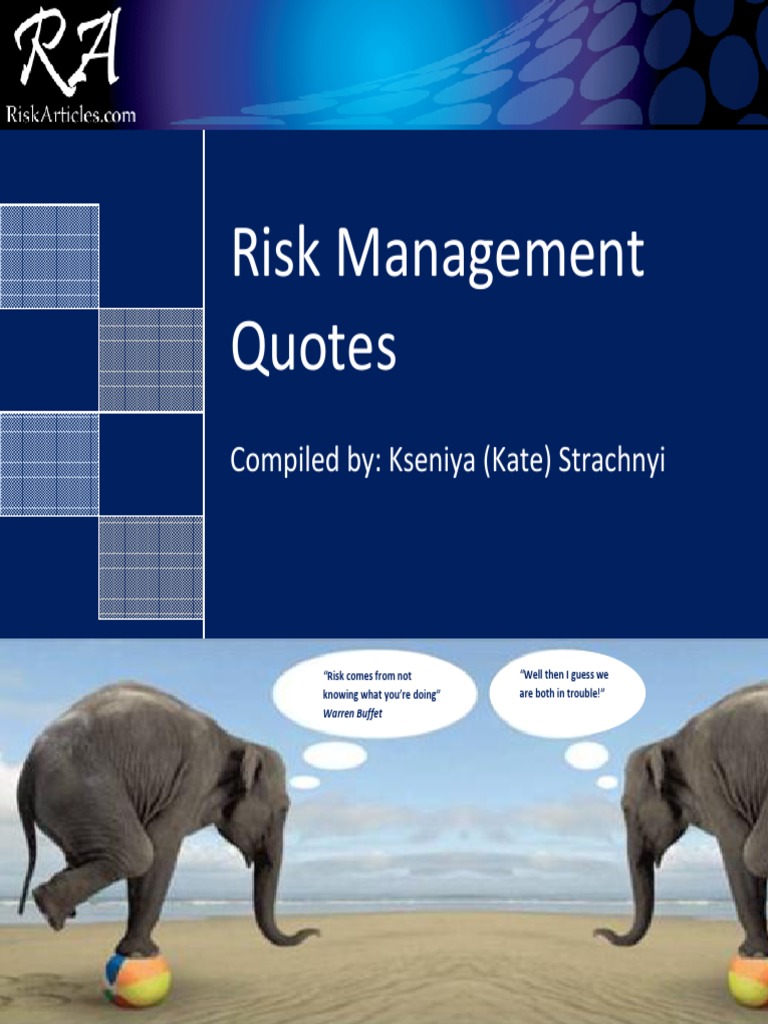 Risk Management Quotes Ebook | PDF | Enterprise Risk Management | Risk