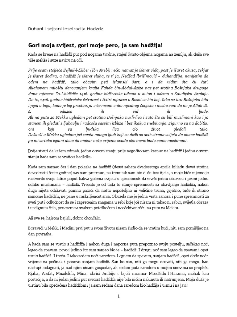 Ruhani I Sejtani Inspiracija Hadzdz | PDF