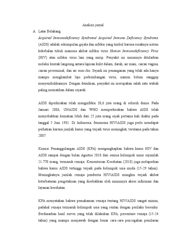 Analisis Jurnal-HIV Dan AIDS | PDF