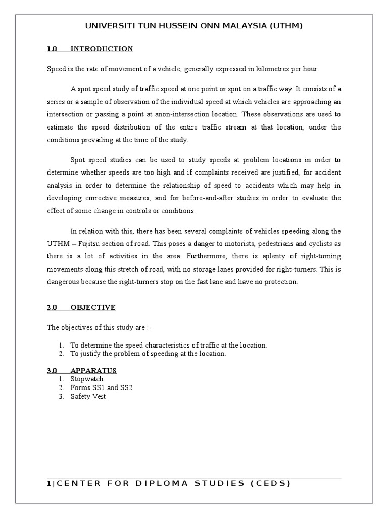 Spot Speed Study | PDF | Traffic | Mode (Statistics)