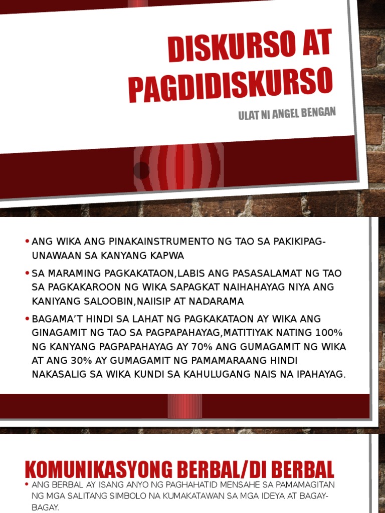 Diskurso at Pagdidiskurso | PDF