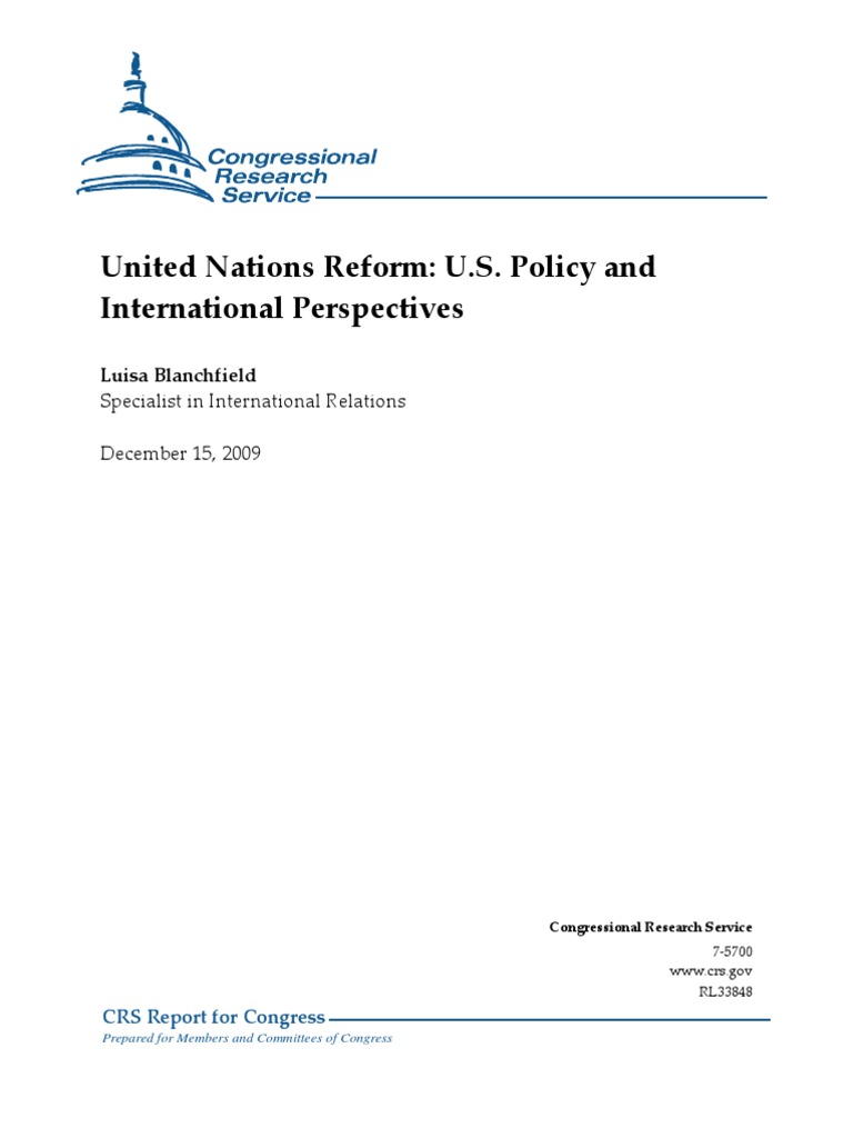 United Nations Reform U.S. Policy | PDF | United Nations ...