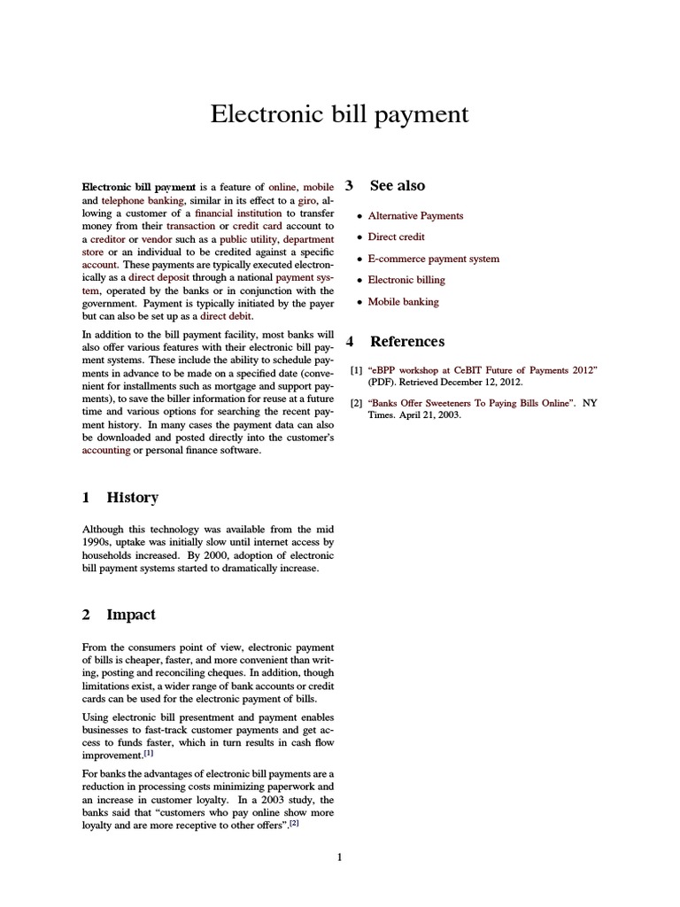 Electronic Bill Payment | PDF | Payments | Money