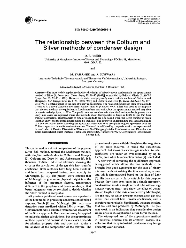 The Relationship Between The Colburn and Silver Methods of Condenser ...