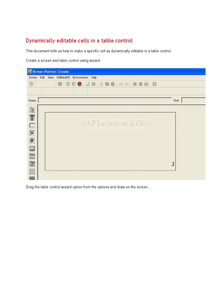 Dynamically Editable Cells in A Table Control in MOd Pool | PDF