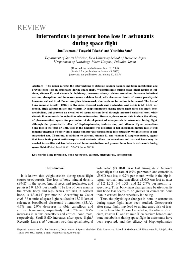 Preventing Bone Loss in Astronauts During Space Flight | PDF ...