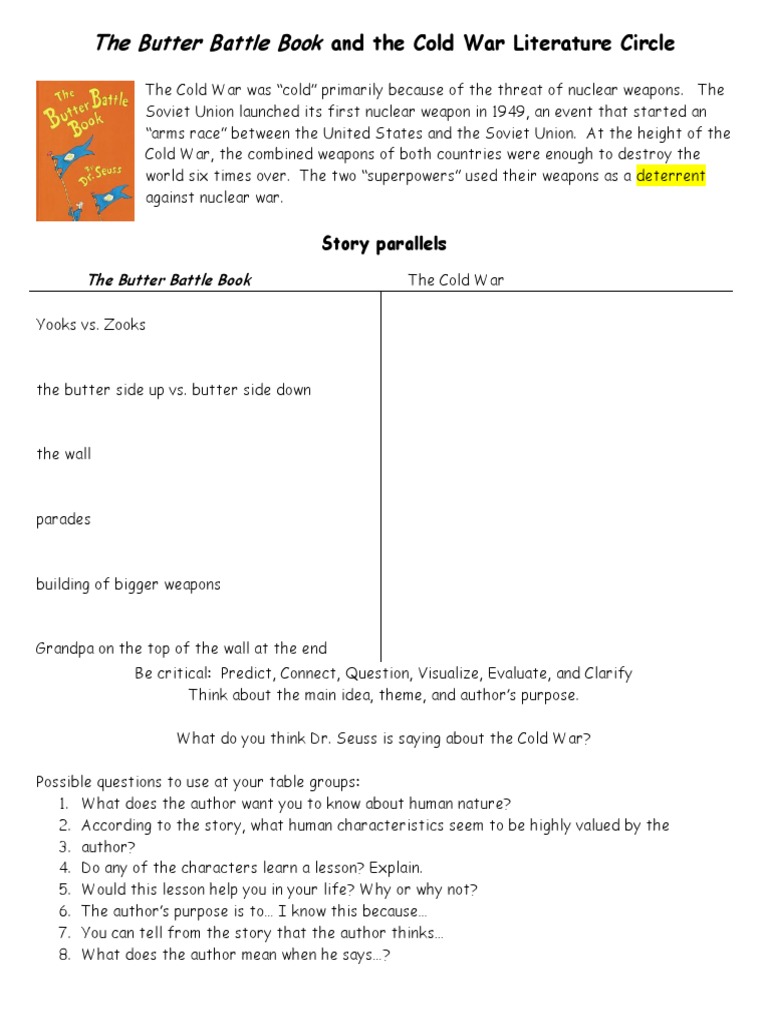 The Butter Book Battle T-Chart | PDF | General Fiction