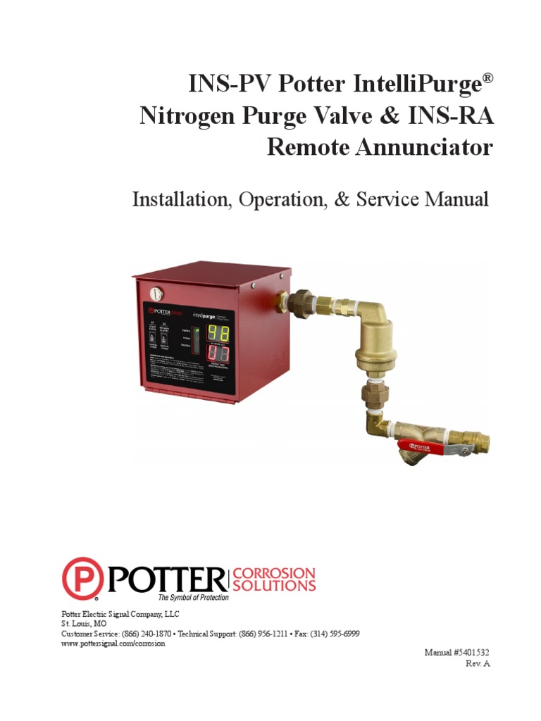 Purge Valve and RA Panel Manual | Fire Sprinkler System | Safety