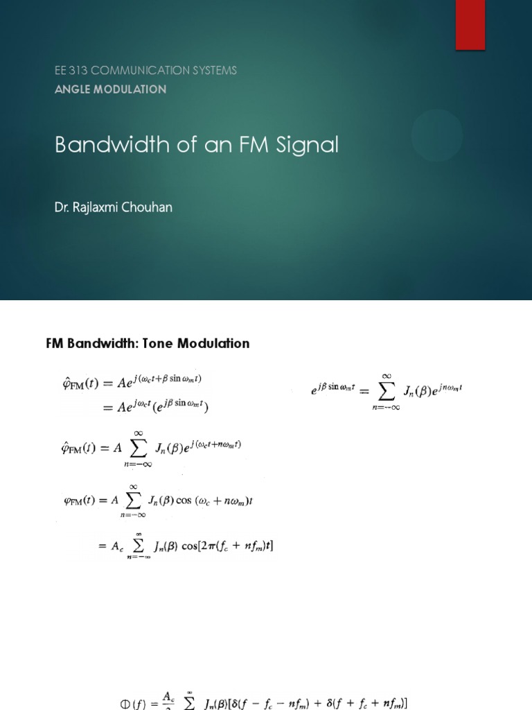 Bandwidth of An FM Signal | PDF | Science & Mathematics