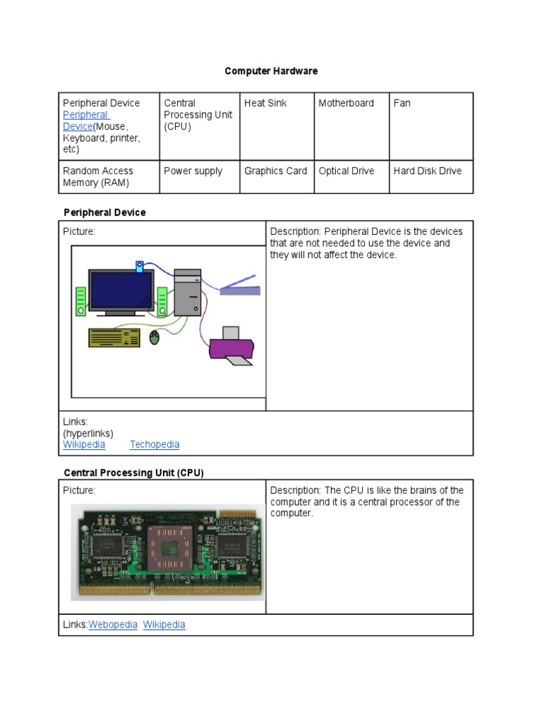 Peripheral Device: Computer Hardware | PDF