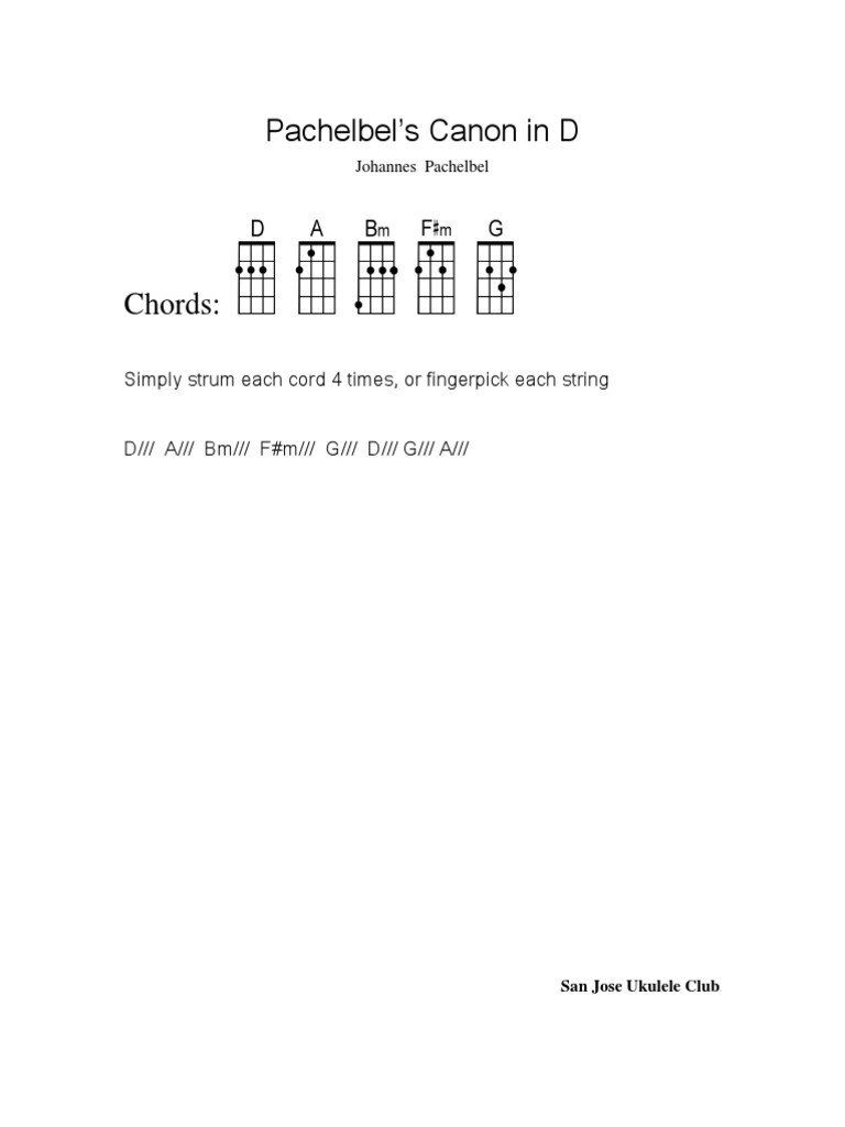 Pachelbels Canon in D For Beginners | PDF | Pachelbel's Canon | Common ...
