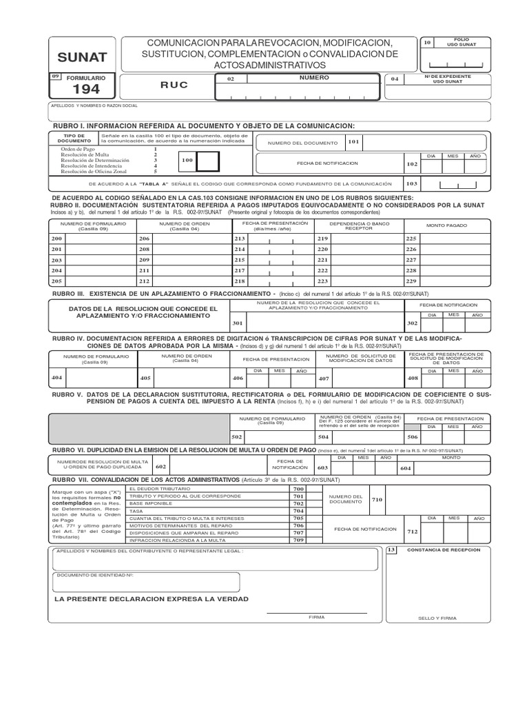 FORMULARIO 194 | Impuestos | Finanzas del gobierno