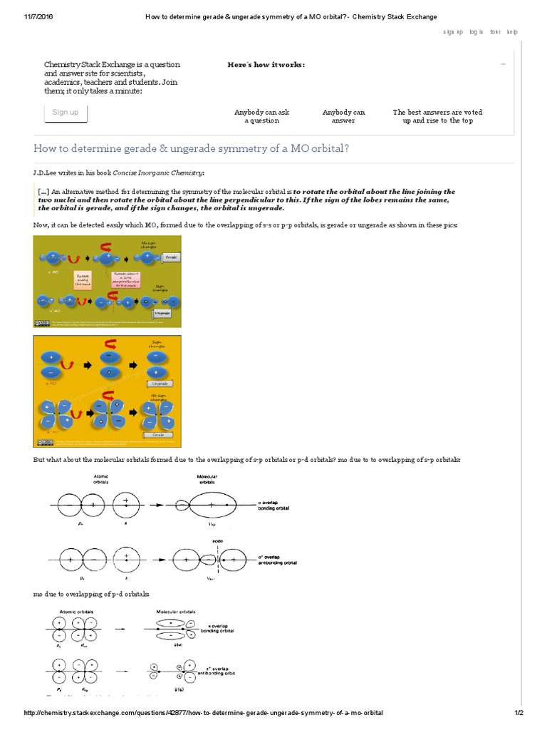 Gerade Ungerade(1) | Molecular Orbital | Condensed Matter Physics