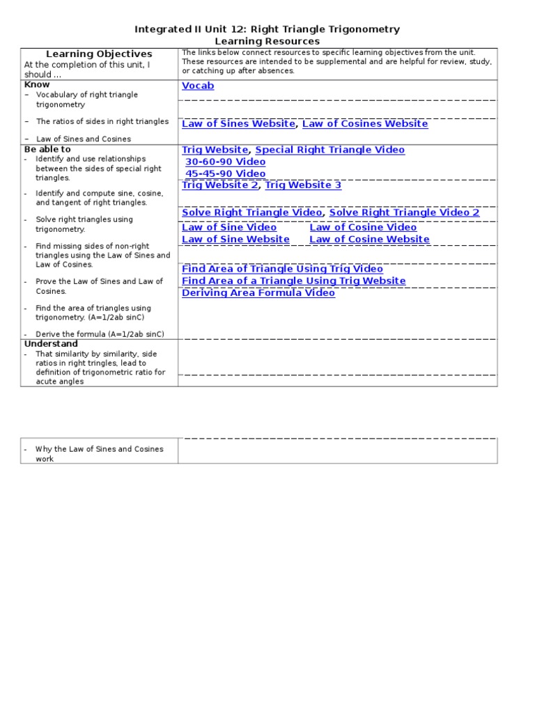 Unit 12 Learning Resources | PDF