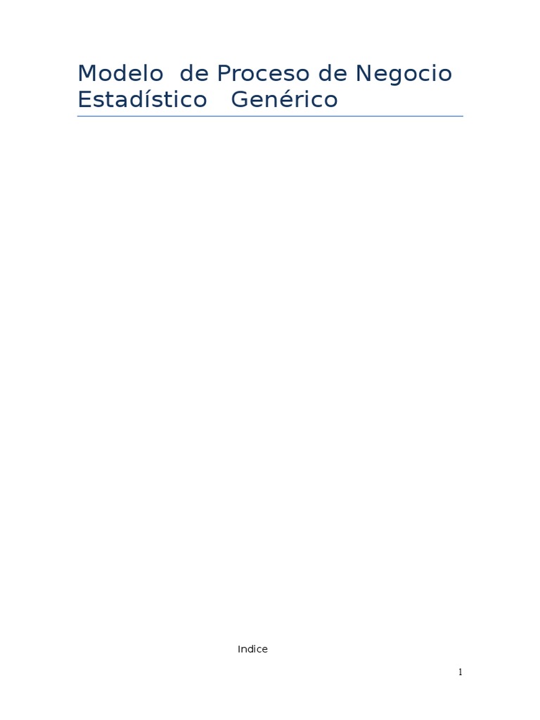 Generic Statistical Business Process Model | PDF | Estadísticas ...