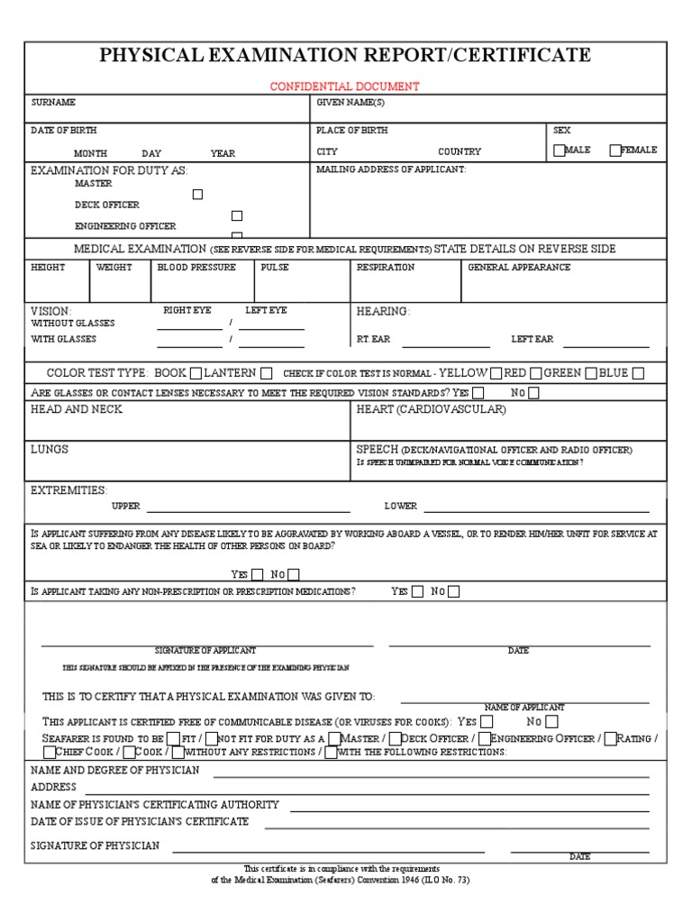 Fisa medicala | Physician | Physical Examination