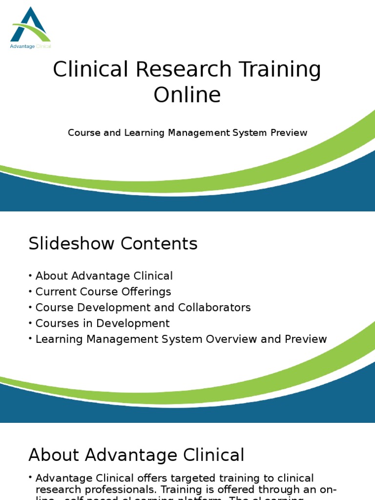 Clinical Research Training Online: Course and Learning Management ...