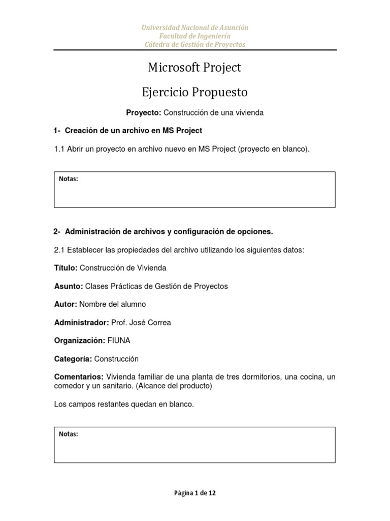 Ejercicio Propuesto MS Project | PDF | Calendario | Color