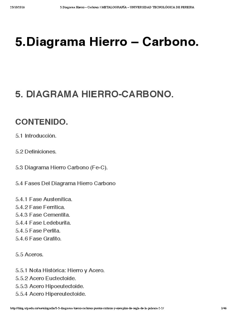 5.diagrama Hierro - Carbono | Descargar gratis PDF | Acero | Hierro