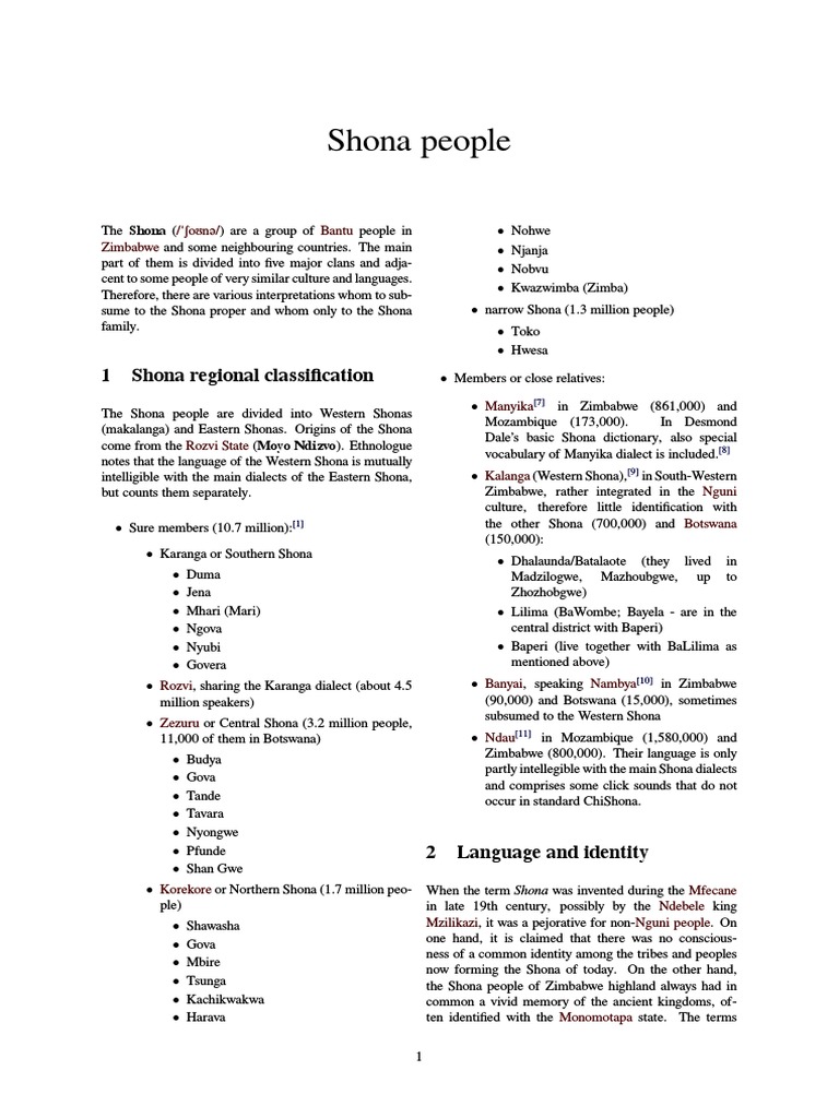 Shona People | PDF | Bantu | Languages