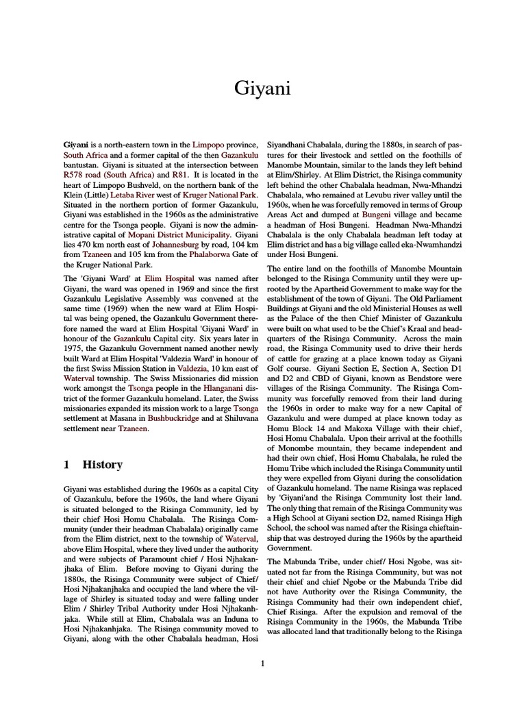 Giyani | PDF | Agriculture
