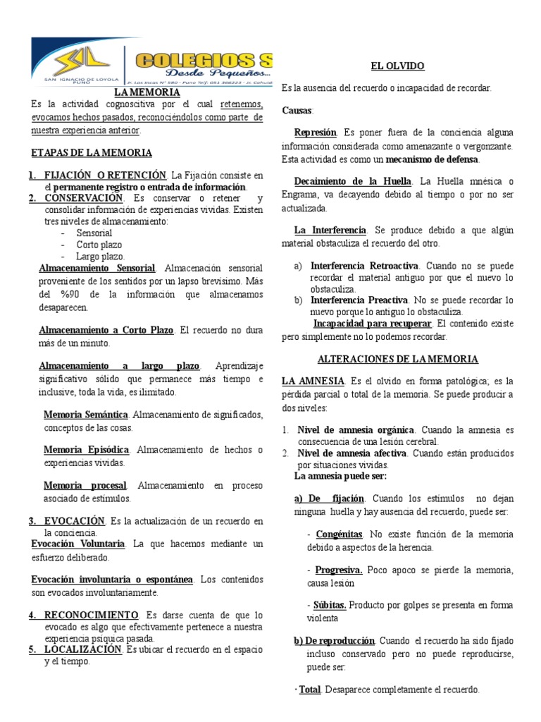 01 - La Memoria y El Pensamiento | PDF | Memoria | Razón