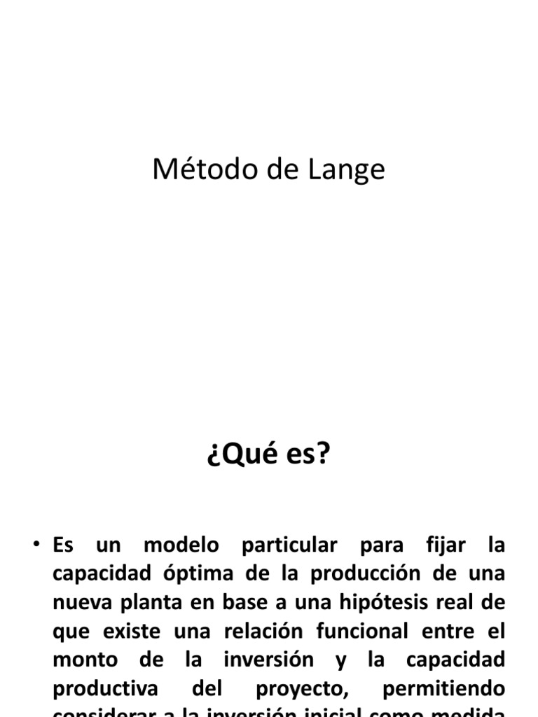 Método de Lange: Optimización de Inversión | PDF
