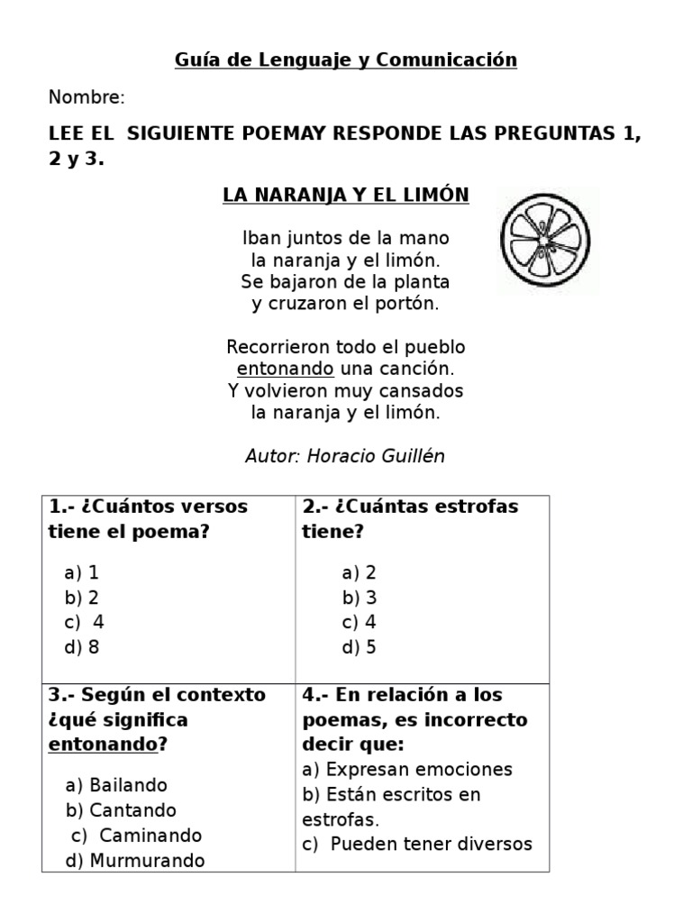 Análisis de Poemas y Preguntas de Comprensión | PDF | Ocio