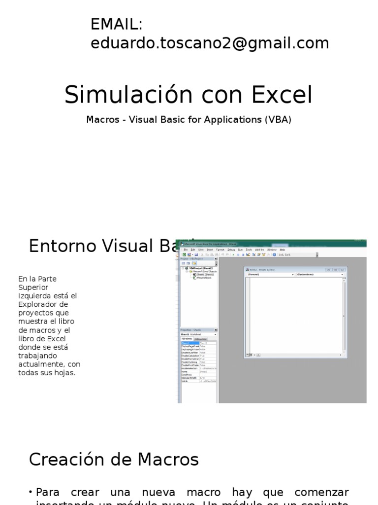 Presentacion VBA | PDF | Macro (informática) | Visual Basic para Aplicaciones