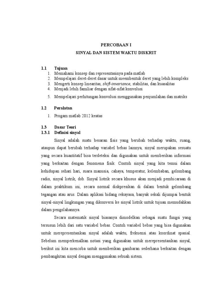 Sinyal Waktu Diskrit dan Contohnya | PDF