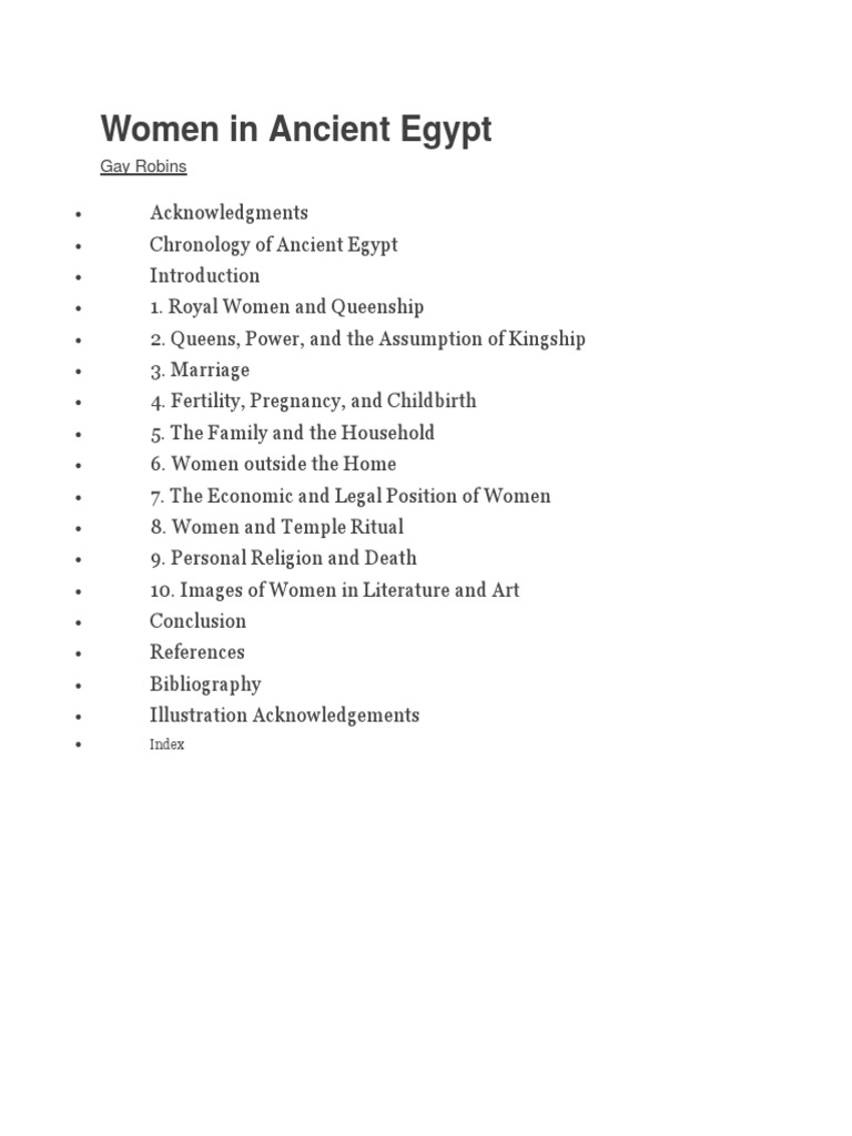 Women in Ancient Egypt | PDF