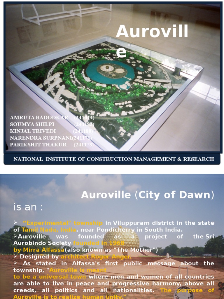 Aurovilleppt 120215081645 Phpapp01 | PDF | Auroville | Natural Environment