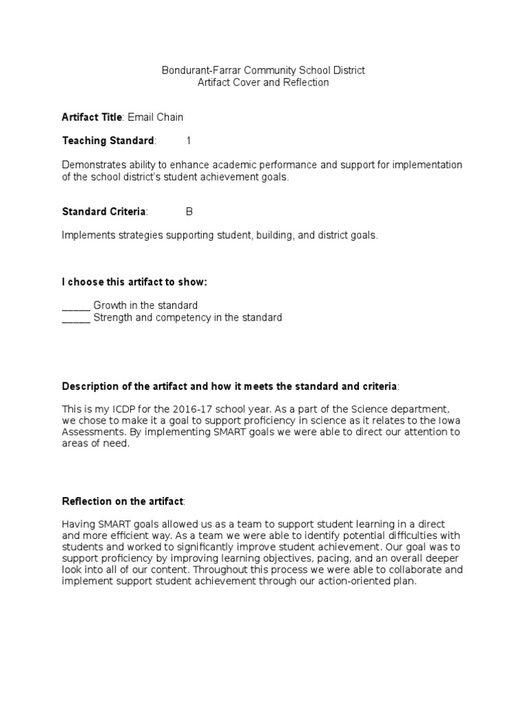 Artifact Cover Sheet 1-b | PDF | Educational Psychology | Communication