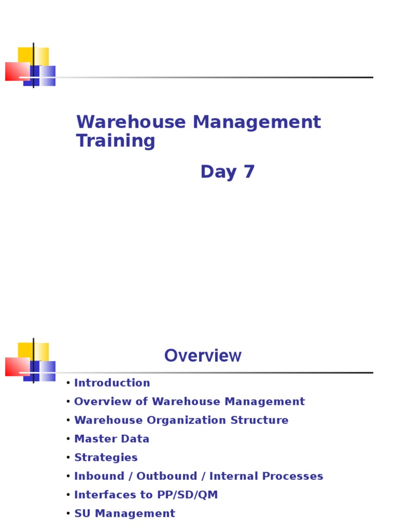 Sap MM Im WM Slides Class Seven | PDF | Warehouse | Areas Of Computer ...