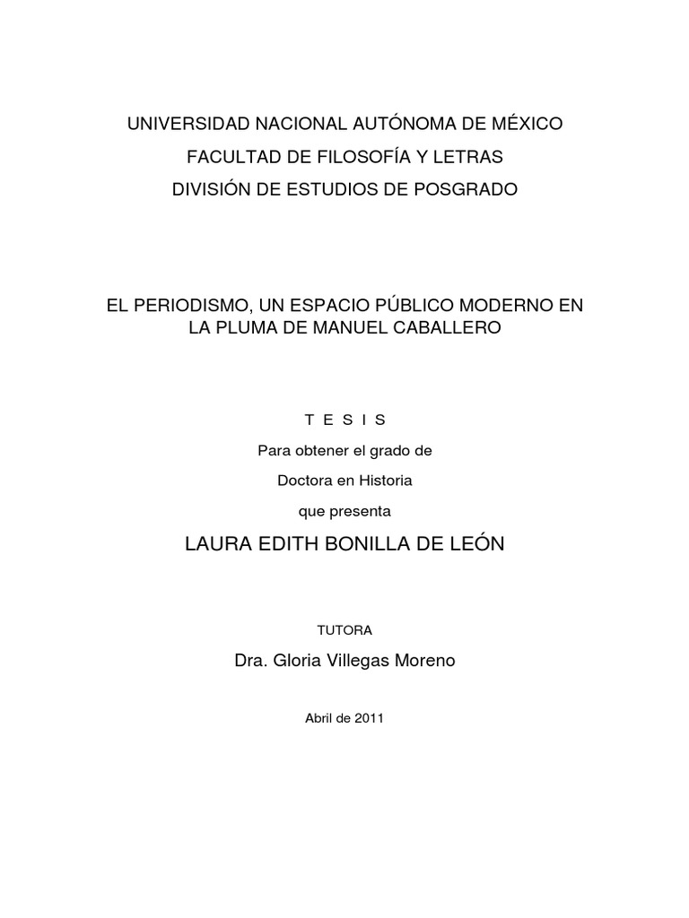 El periodismo de Manuel Caballero - Laura Edith Bonilla de León | PDF ...