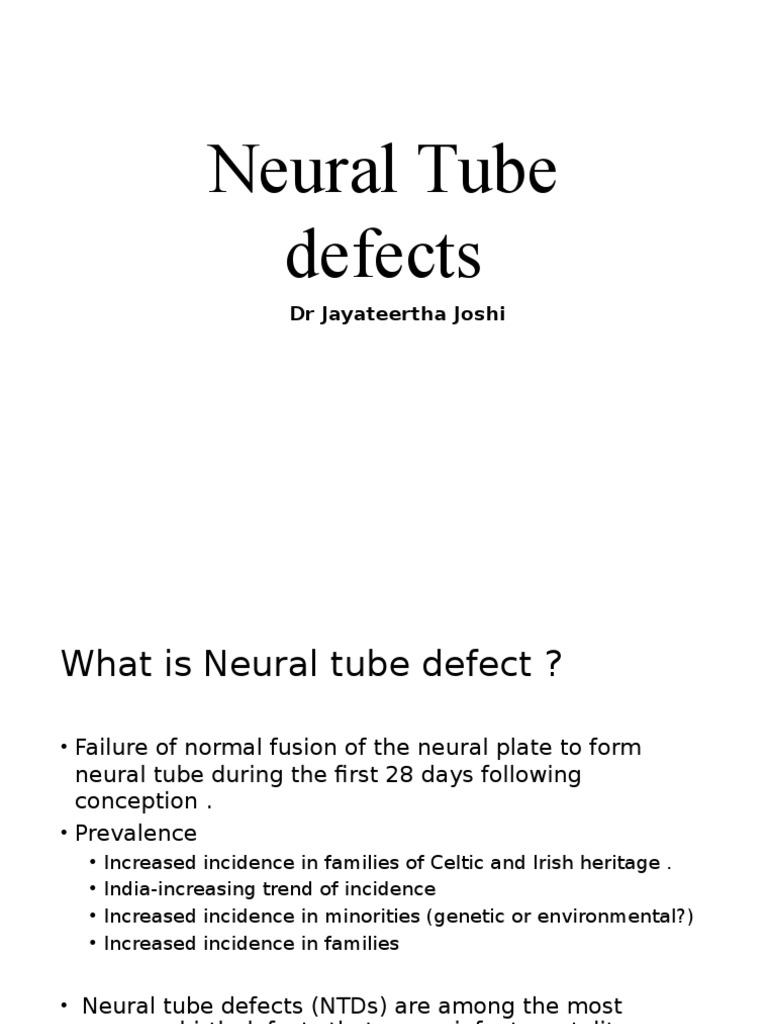 Overview of Neural Tube Defects | PDF | Cerebrospinal Fluid | Vertebral ...