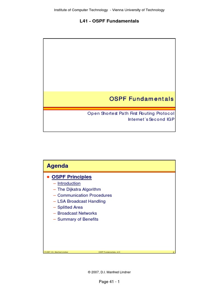 L41-OSPF Fundamentals v4-5 | PDF | Routing | Wide Area Network