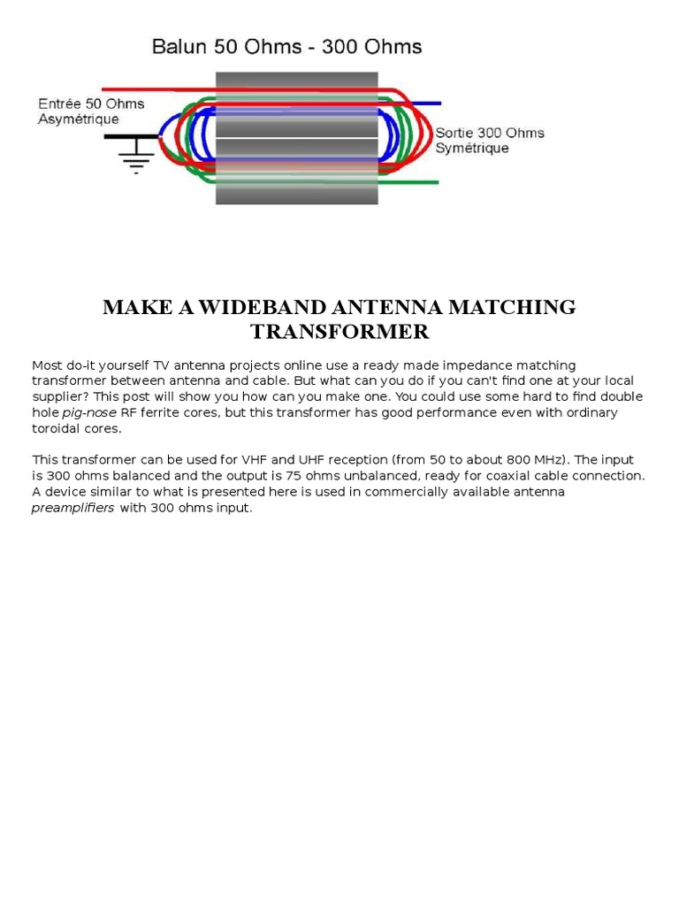 Antenna Matching Transformer | PDF | Electrical Equipment | Electricity