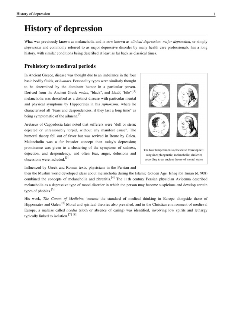 History of Depression | PDF | Major Depressive Disorder | Diagnostic ...