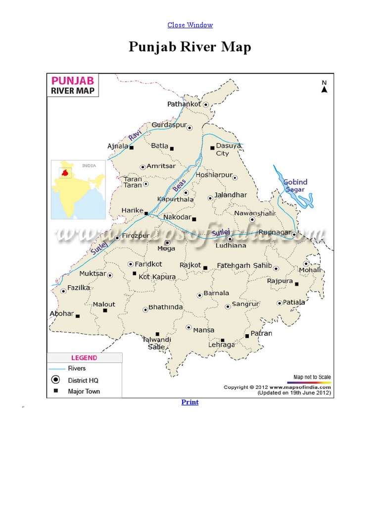 Punjab River Map: Close Window | PDF