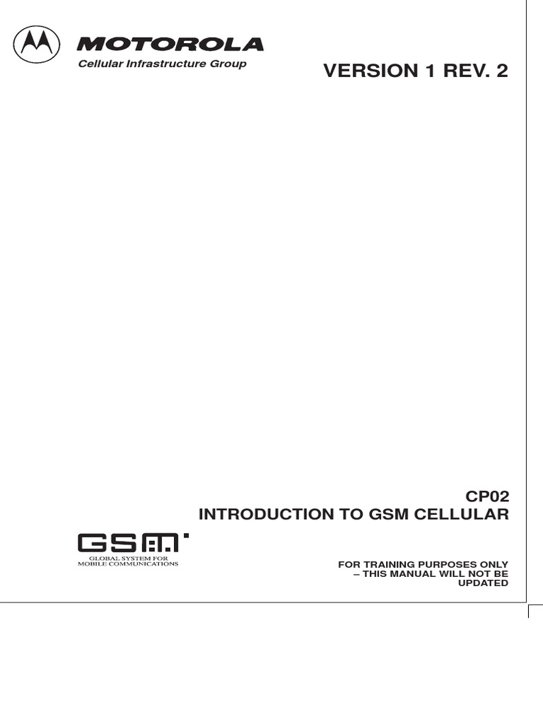 Motorola - Introduction To GSM Cellular - CP02 PDF | PDF ...