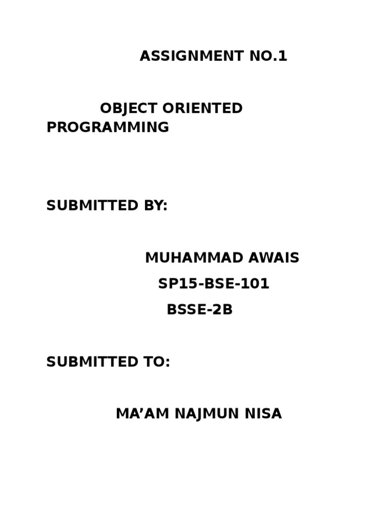 OOP Assignment | PDF