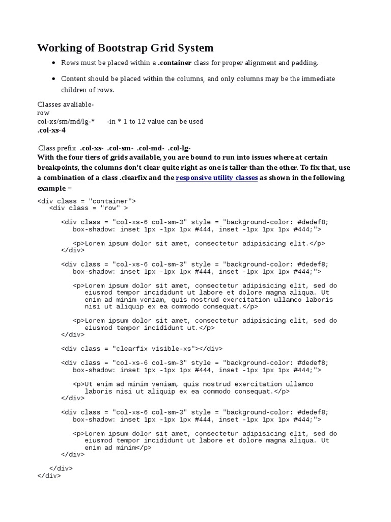 Working of Bootstrap Grid System: Responsive Utility Classes | Download ...
