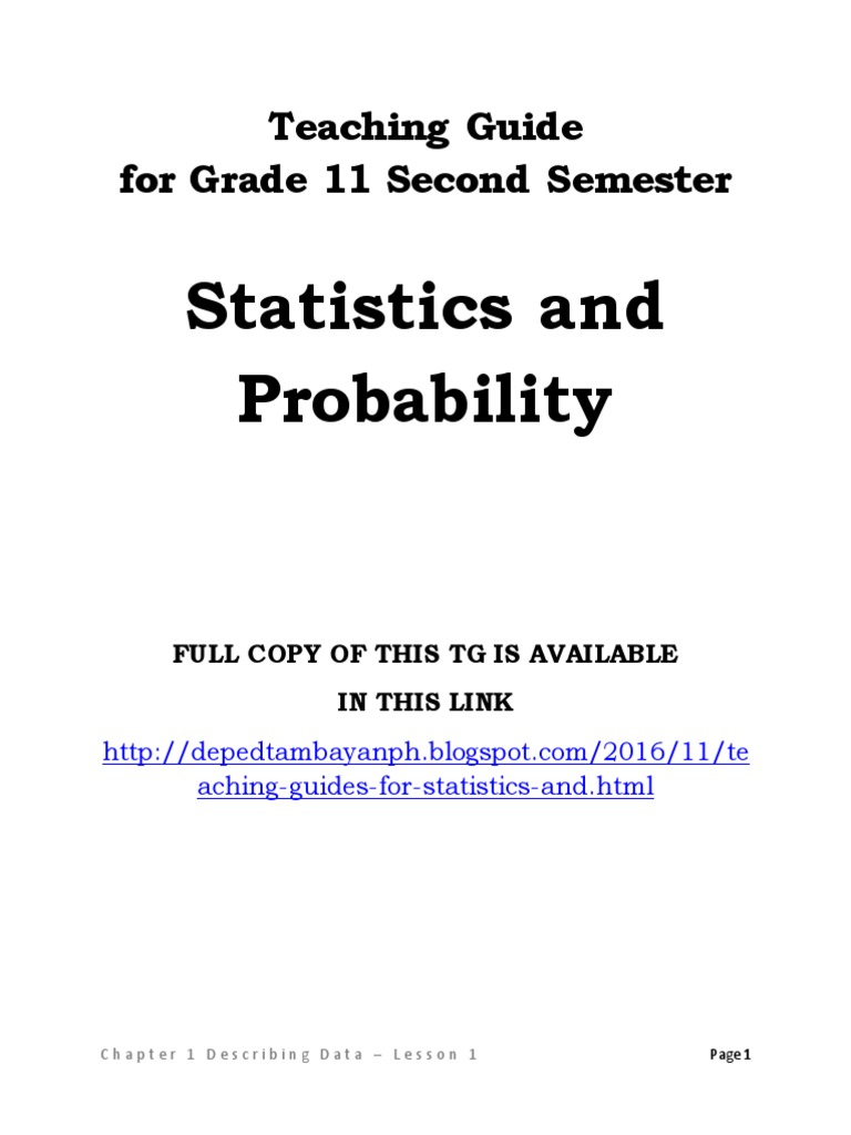 Statistics and Probability TG For SHS | PDF | Statistics | Census