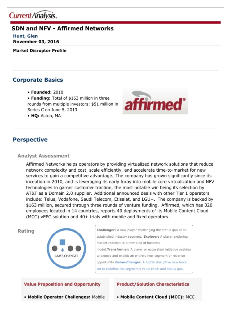SDN and NFV - Affirmed Networks | PDF | Internet Of Things | Networks