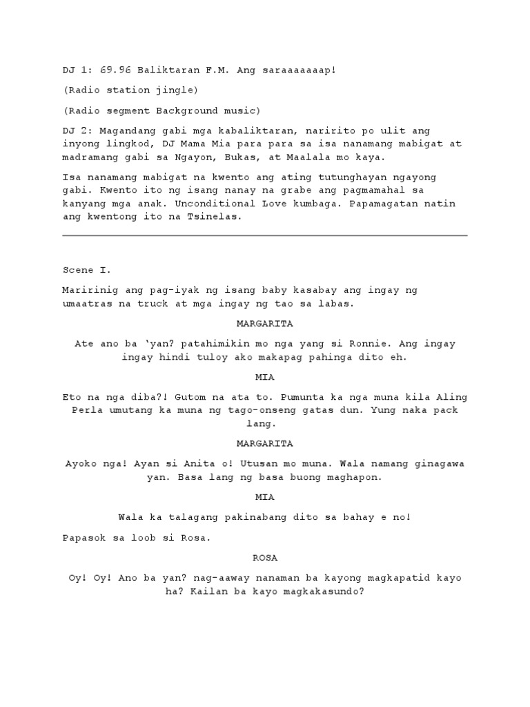 Tsinelas Dulang Pangradyo Script Final