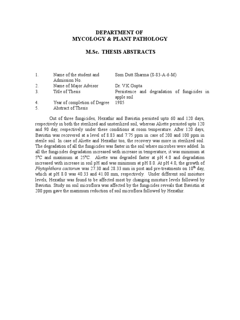MPP MSC Abstracts | PDF | Compost | Fungicide