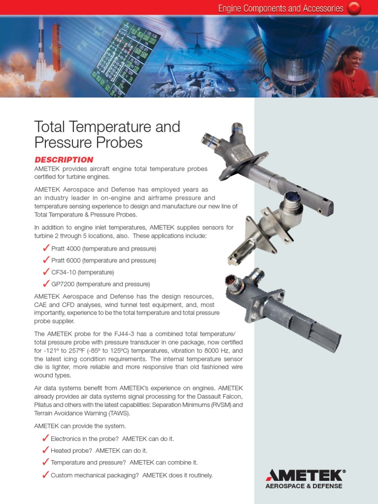 Total Temperature and Pressure Probes | PDF | Sensor | Temperature